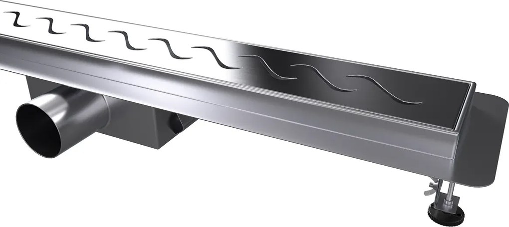 W-DRAINWELL 100 Chrom Odtokový podlahový žlab, vlnky