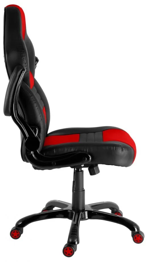 Herní židle A-RACER Q19 –⁠ PU kůže, černá/červená