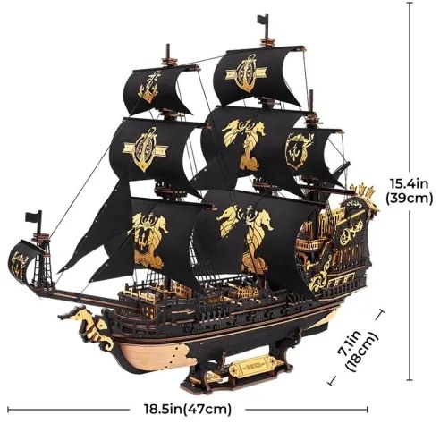 RoboTime - 3D mechanická skládačka Plachetnice Mořský koník
