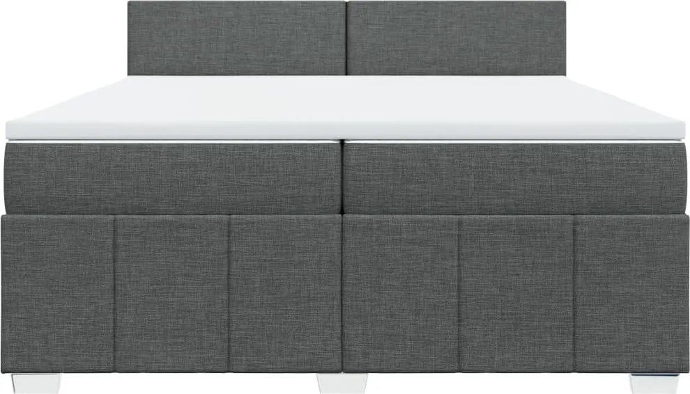 Box spring postel s matrací tmavě šedá 200x200 cm textil 3287169