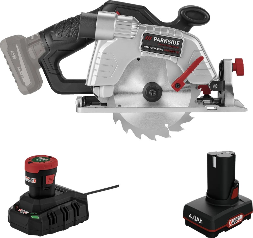Parkside Performance® Aku ruční okružní pila Phksap 12 B2, 2 Ah a 4 Ah