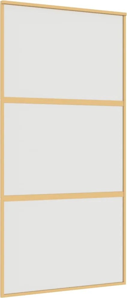 Posuvné dveře zlaté 102,5 x 205 cm mléčné ESG sklo a hliník 155153