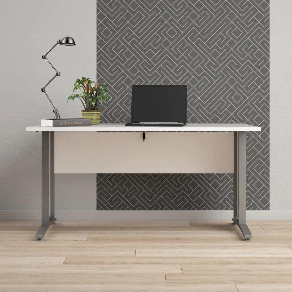 Kancelářský stůl Modulo 150 x 80 cm, bílá / šedá