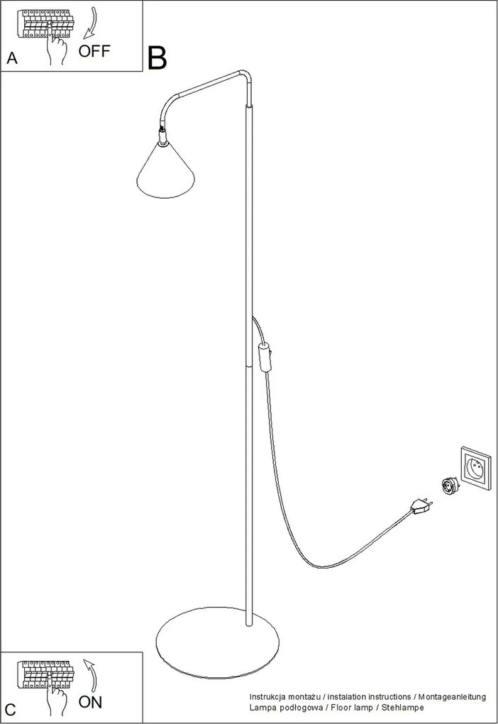 Sollux Lighting Stojací lampa NOX černá