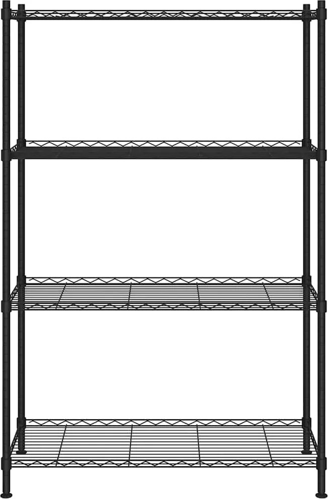 Úložný regál 4 police 90 x 35 x 137 cm černý 200 kg 324622