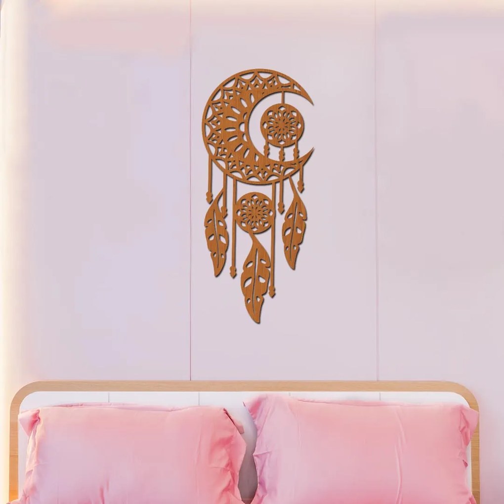 dřevo života Lapač snů MANDALA MOON Zvolte rozměr (cm): 18x40, Zvolte barvu dekoru: Černá