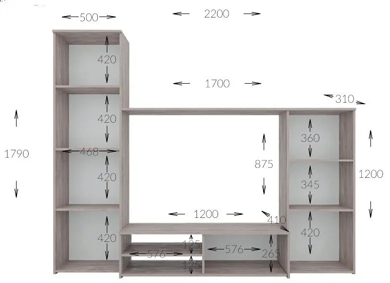 Casarredo - Komfort nábytek Obývací stěna HUGO dub artisan