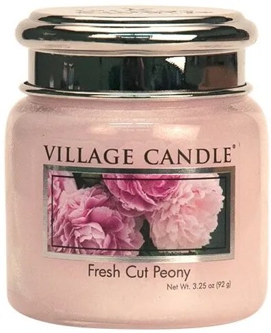 Village Candle Vonná svíčka ve skle, Pivoňky - Fresh Cut Peony, 3,75oz
