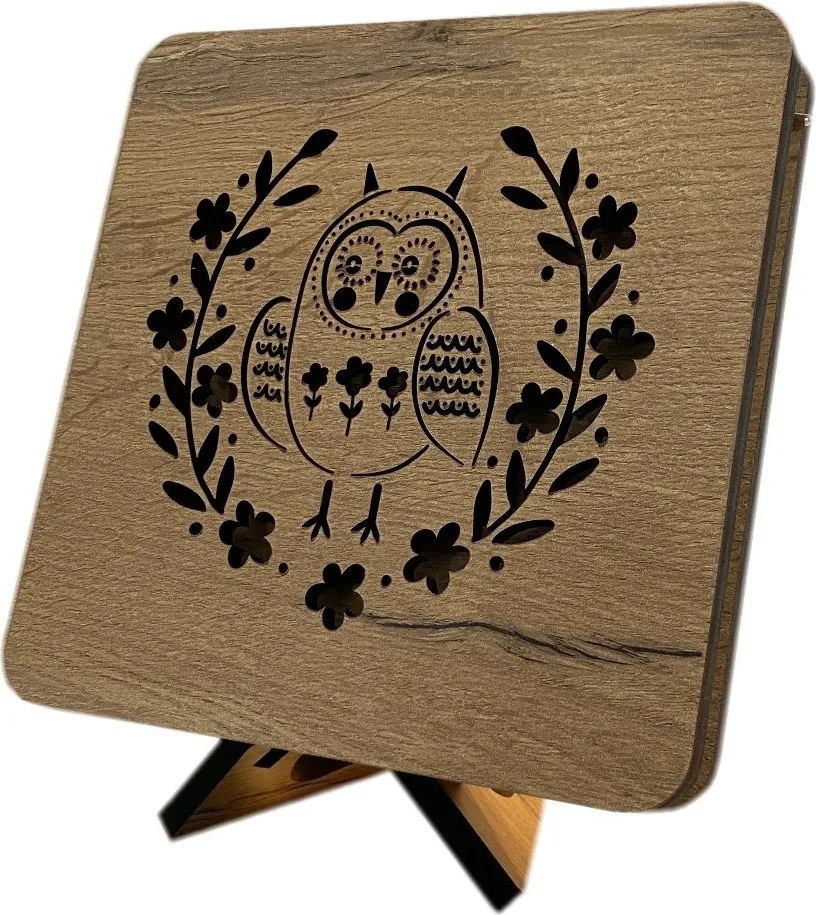 Li-Go "Sovička" lampa 19x19 cm provedení povrchu: jedle