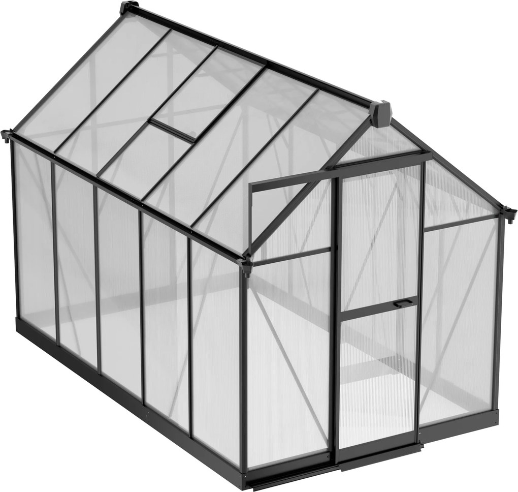 Skleník 210 x 183 x 304 cm, zesílená konstrukce, polykarbonát 6 mm