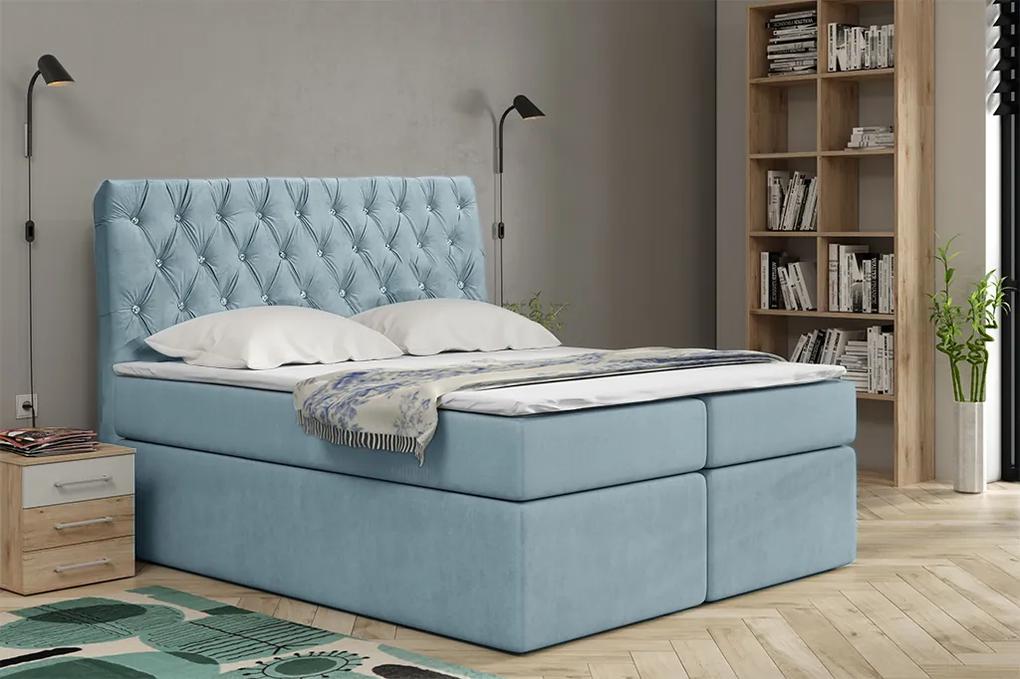 Eka Kontinentální čalouněná postel Luxurious - Cassablanca (200x200 cm) Barva látky Trinity: (2301) Krémová bíla