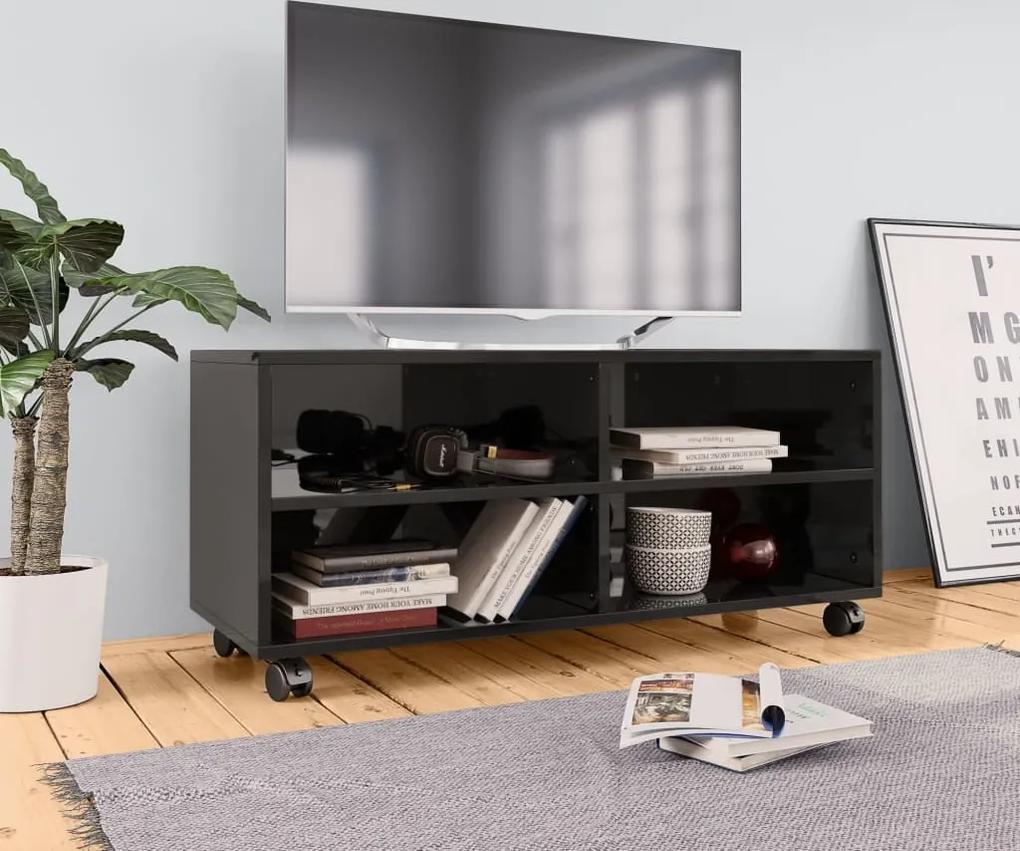 vidaXL TV skříňka na kolečkách 90x35x35cm kompozitní dřevo [800185] Barva: hnědý dub