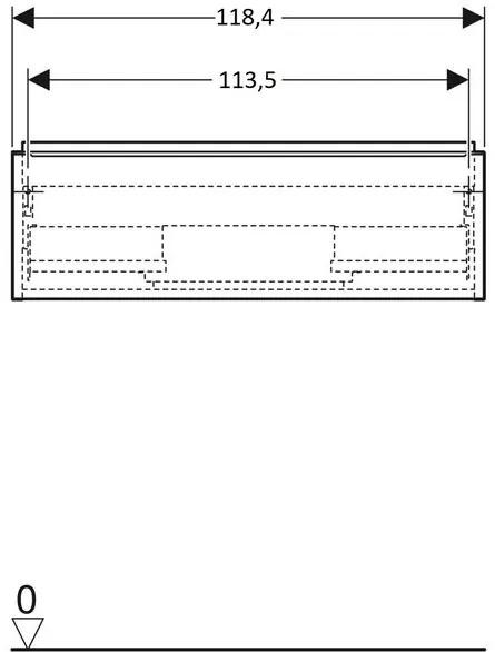Geberit iCon Skříňka pod umyvadlo 118,4 x 24,7 cm, ořech hickory, madlo láva matná 502.313.JR.1