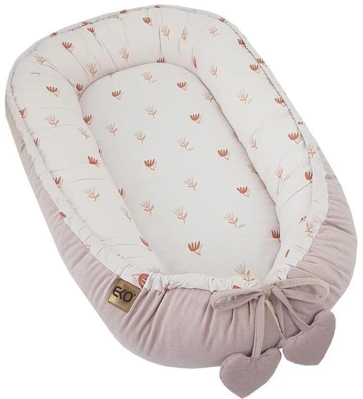 EKO Hnízdo pro miminko bavlněné Velvet 90x60 cm Powder pink