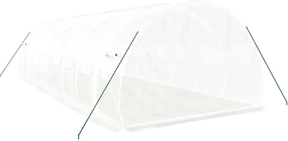 Skleník s ocelovým rámem bílý 24 m² 8 x 3 x 2 m 3188052