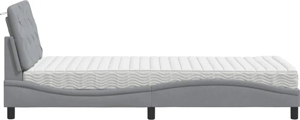 Postel s matrací světle šedá 90 x 190 cm textil 3310706