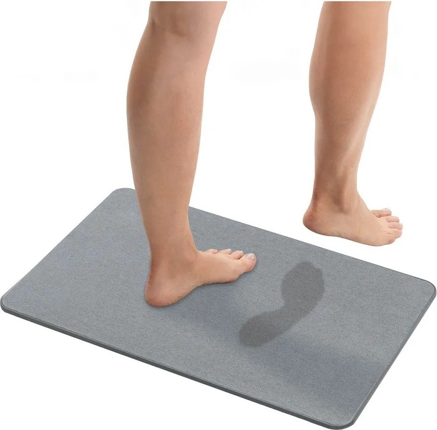 Šedá z křemeliny koupelnová předložka 50x80 cm Simi – Wenko
