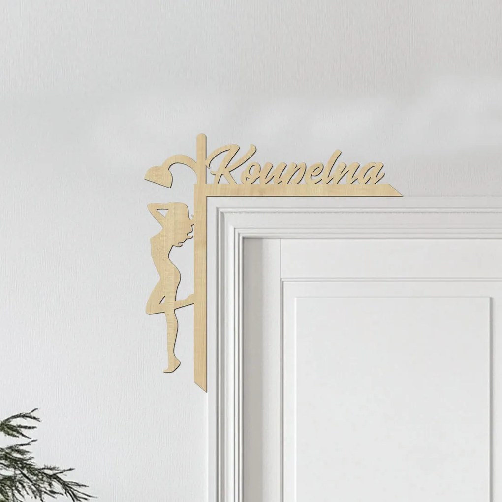 dřevo života Dřevěná cedulka do rohu dveří Koupelna Zvolte rozměr (cm): 30x27, Zvolte barvu dekoru: Ořech