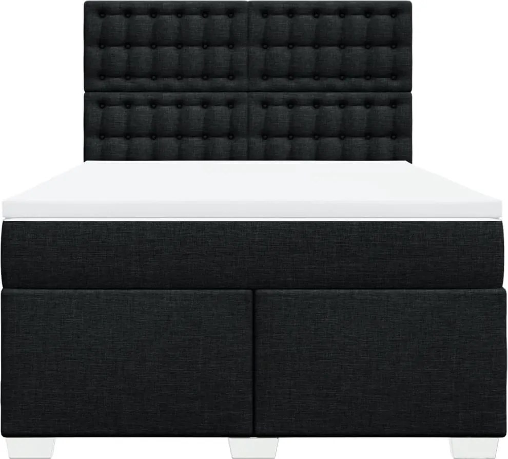 Box spring postel s matrací černá 140 x 190 cm textil 3292799