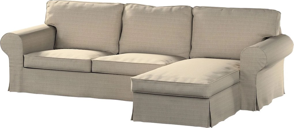 Potah na pohovku IKEA Ektorp 2-místná s lenoškou barva béžová látka pletený vzor
