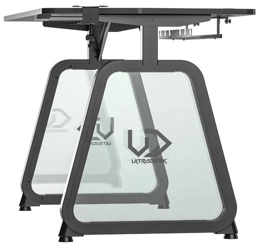 Herní stůl UTRADESK BOOSTER - 136 cm, podsvícený, černý