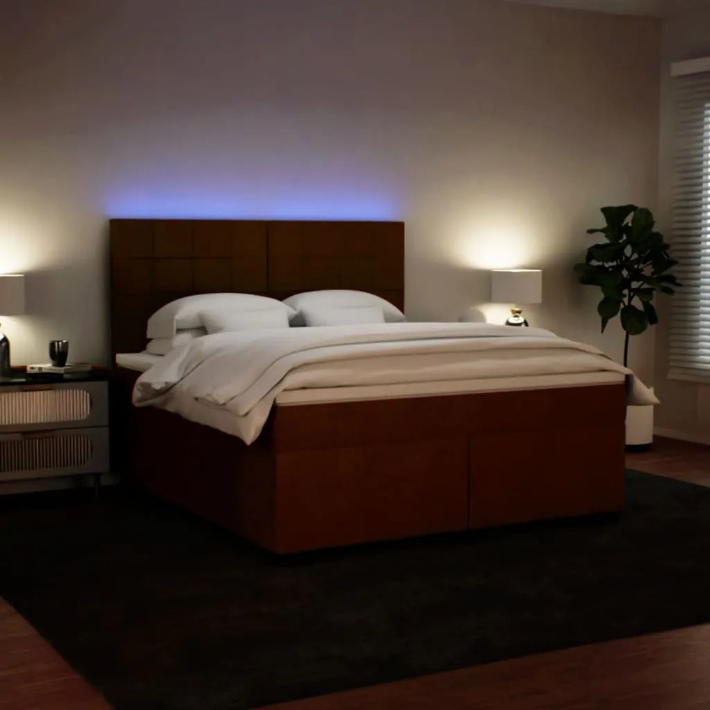 Box spring postel s matrací růžová 200x200 cm samet 3293307