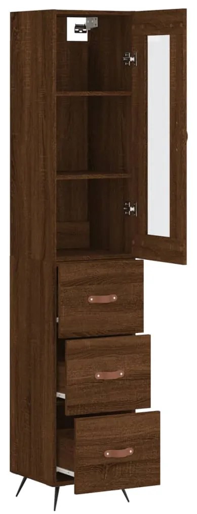 Skříň highboard hnědý dub 34,5 x 34 x 180 cm kompozitní dřevo - Default Title