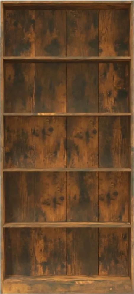 vidaXL 5patrová knihovna 80 x 24 x 175 cm kompozitní dřevo [815393] Barva: kouřový dub