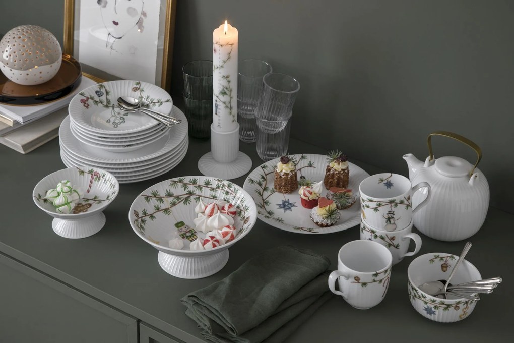 KÄHLER Porcelánová mísa Hammershøi Christmas 23 cm, bílá barva, multi barva, porcelán,
