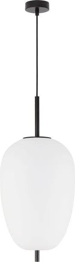 Bílé/černé skleněné závěsné svítidlo ø 27 cm Lato – Nova Luce