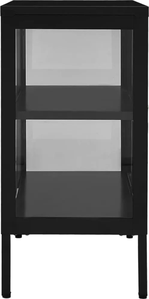 vidaXL Příborník 70 x 35 x 70 cm ocel a sklo [336064] Barva: Černá