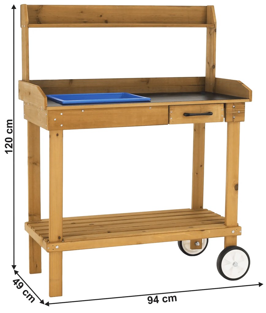 Kondela Zahradní pracovní stůl, dřevo/hnědá, BARDY