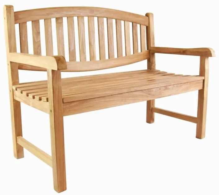 2 místná lavice DIVERO, ošetřené teakové dřevo, 120 cm
