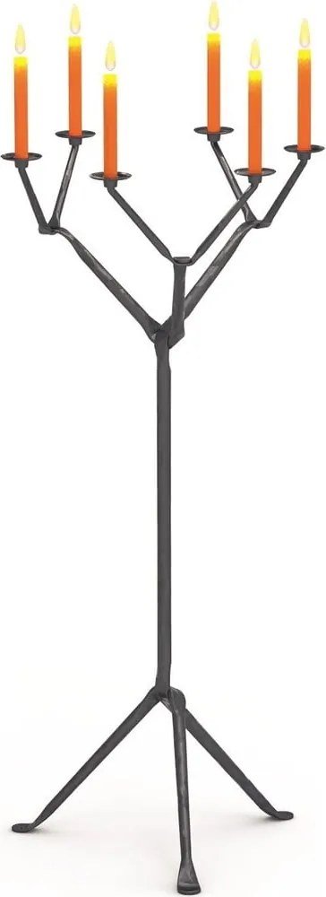 Antracitově šedý svícen Magis Officina, výška 109 cm