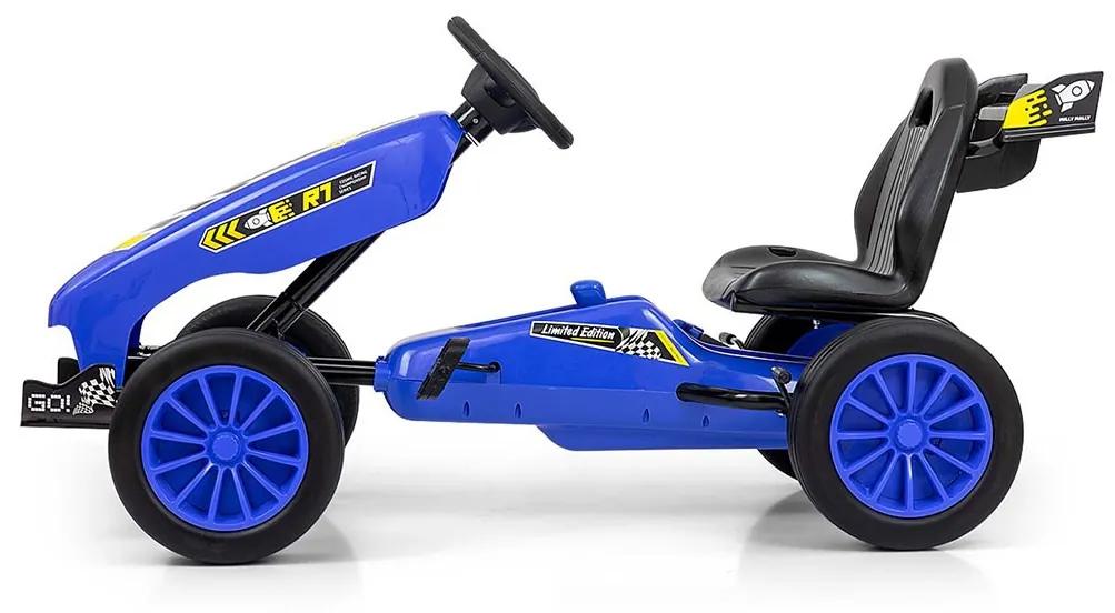 Dětská šlapací motokára Go-kart Milly Mally Rocket modrá