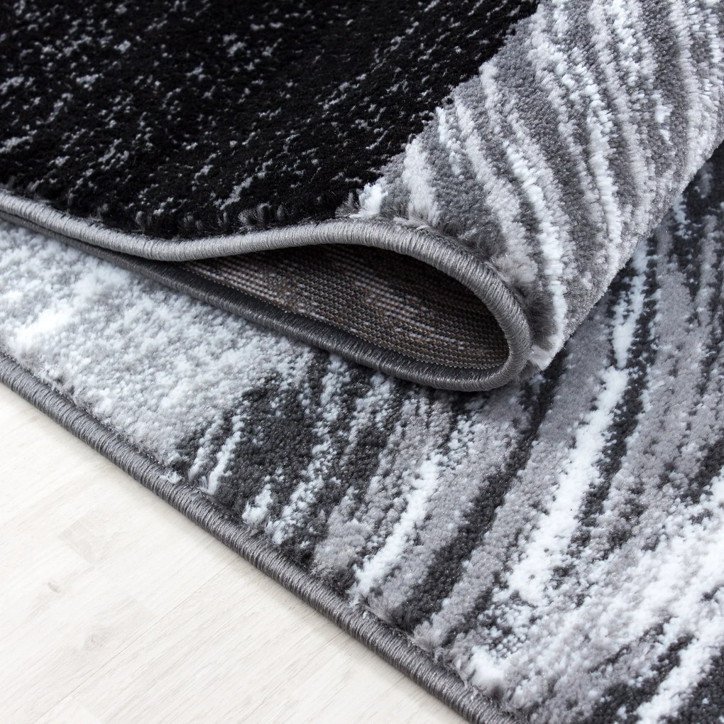 Ayyildiz, Kusový koberec Parma 9220 black, 160x230, šedá, chodba / předsíň