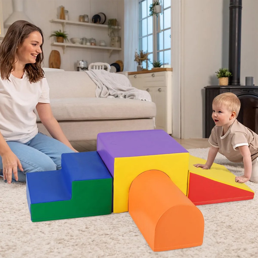 Costway 4 PCS. Foam building blocks pro climbing a running around. Soft building