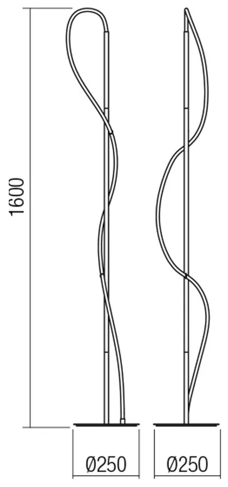 Redo 01-2531 stojací LED stmívatelná lampa Corral matně zlatá, 32W, 3000K, 160cm