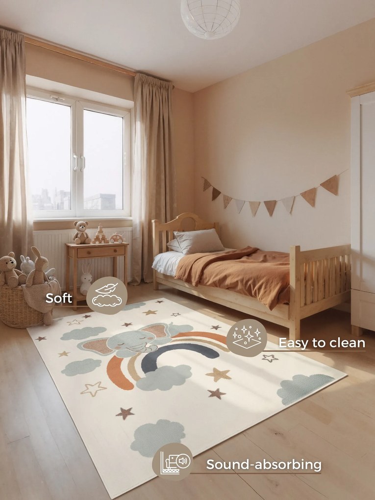 Hanse Home, Dětský koberec Adventures 106430 Cream Multicolor, 200x290, vícebarevná, dětský pokoj
