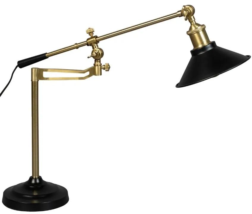 OnaDnes -20% Černo zlatá kovová stolní lampa DUTCHBONE PENELOPE