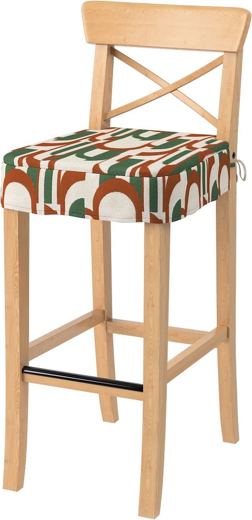Sedák na židli IKEA Ingolf - barová barva zelená látka pletený vzor, vzorované