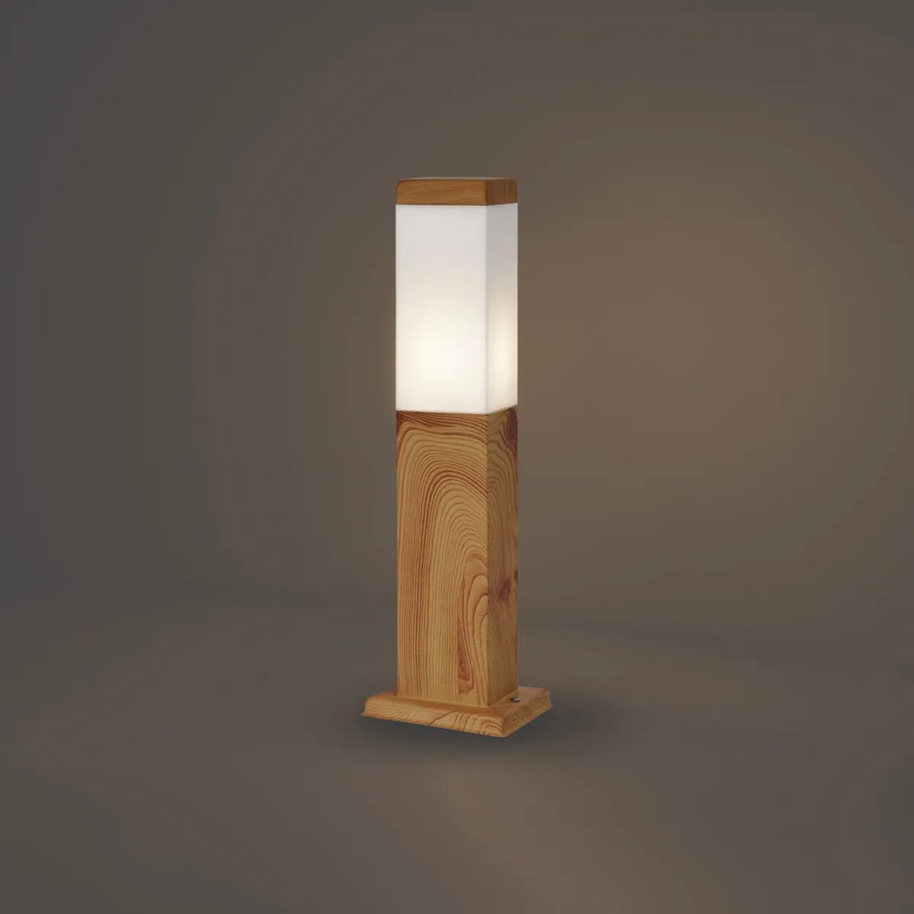 Moderní venkovní stojací lampa ocelová s potiskem dřeva 45 cm IP44 - Malois