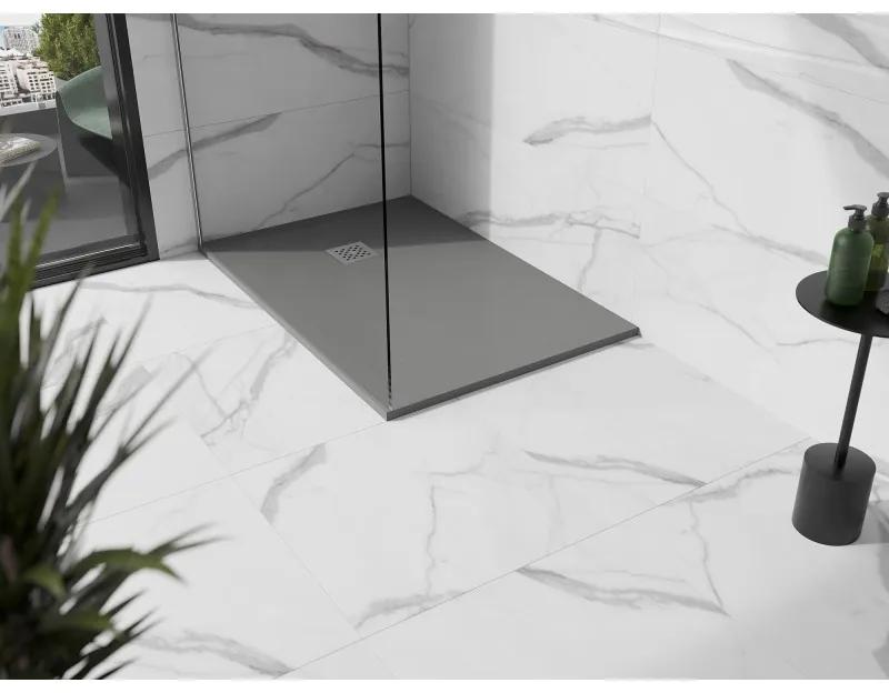 Mexen Stone+ kompozitní čtvercová sprchová vana 120 x 70 cm, Šedá-Beton - 44617012