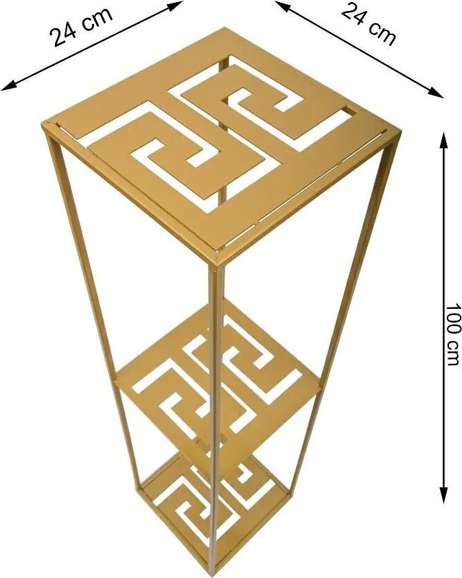 STOJAN NA KVĚTINÁČ DOUBLE FRAME 100X24X24 CM ZLATÁ
