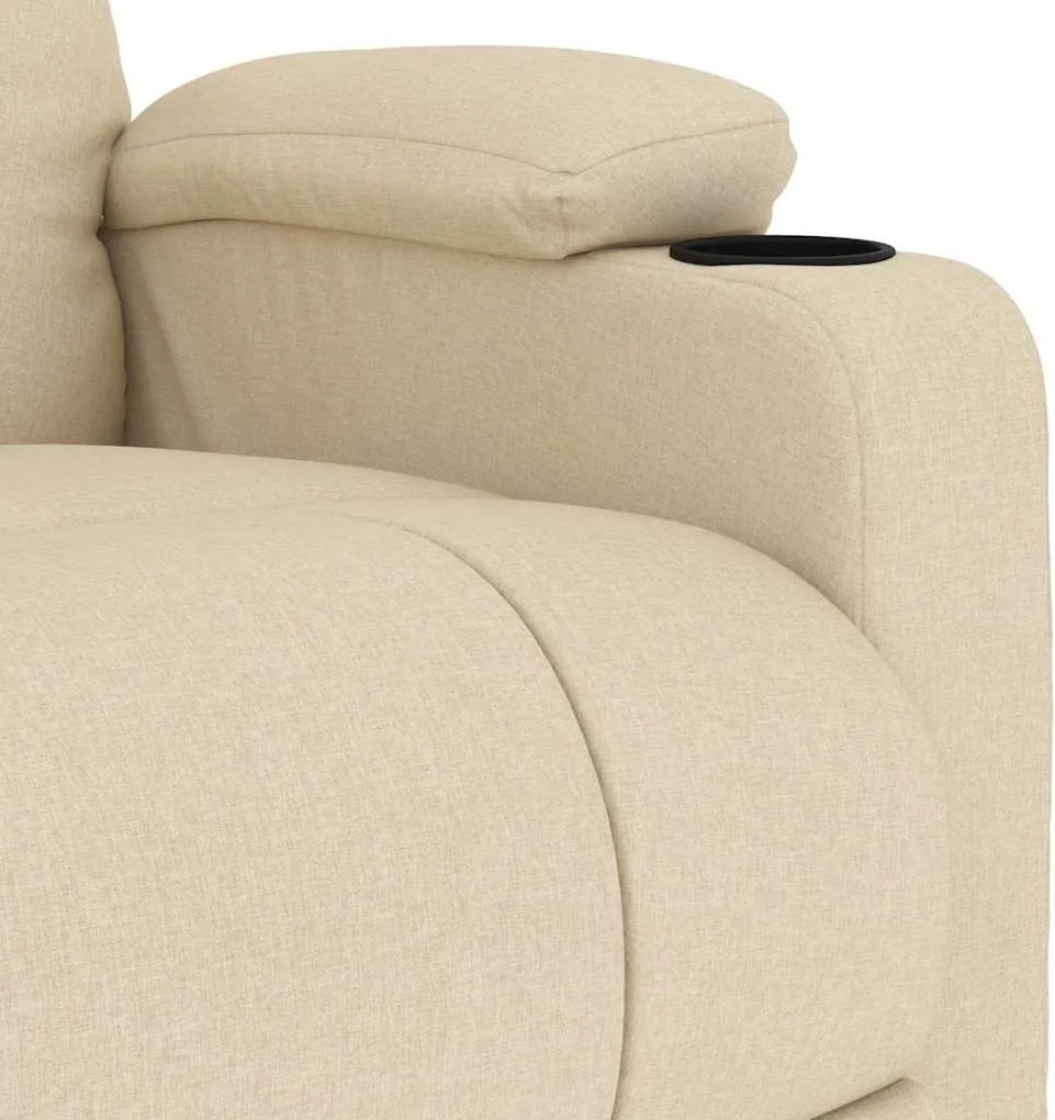 Masážní křeslo krémové textil 339101