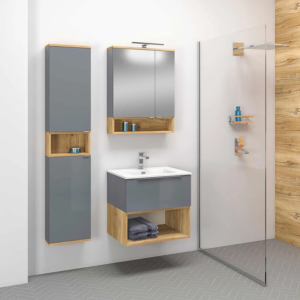 BPS-koupelny Koupelnová skříňka s keramickým umyvadlem Neveda G 60