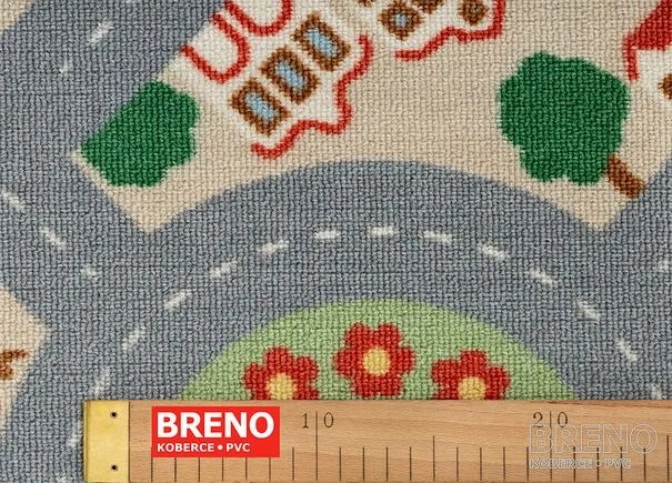 Breno Metrážový koberec ROADTRIP - dětský motiv silnic a krajiny, šíře 200 cm, Vícebarevné