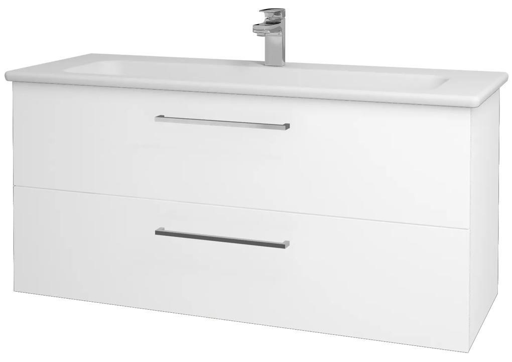 Dřevojas Koupelnová skříň GIO SZZ2 120 Varianta: N01 Bílá lesk / Úchytka T01 / L04 Béžová vysoký lesk