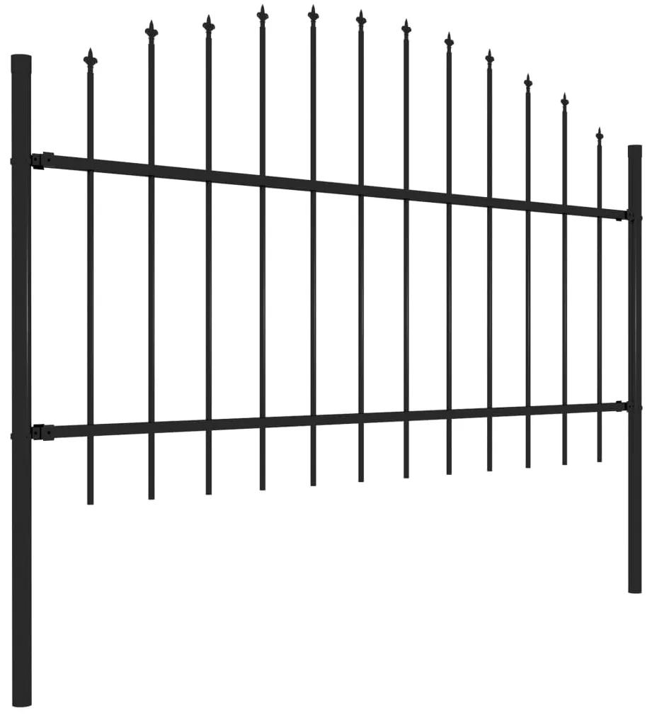 Zahradní plot s hroty ocel (1–1,25) x 8,5 m černý,  277725