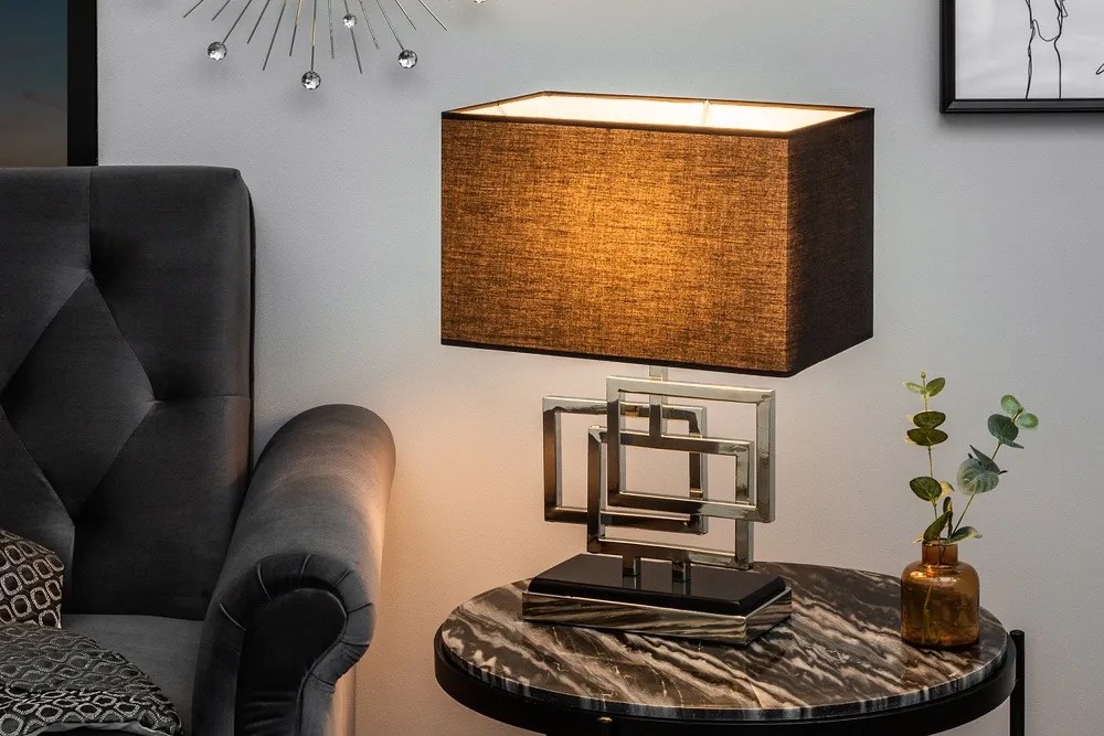 Designová stolní lampa Calanthe 56 cm stříbrná